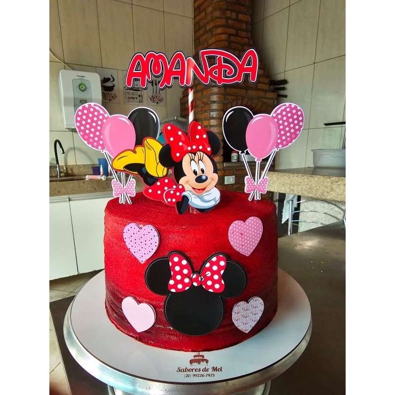 Topo de Bolo Minie - Topper de Bolo Minie | Shopee Brasil