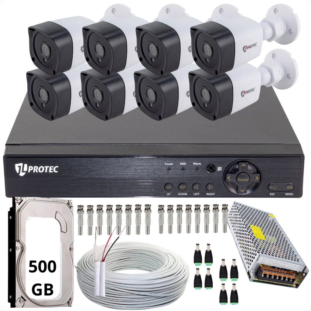Kit Completo Cftv Câmeras Segurança Jl Protec Dvr Com Hd | Shopee Brasil