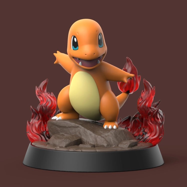 Charmander Pokémon em Resina - Diorama artesanal e colecionável ...
