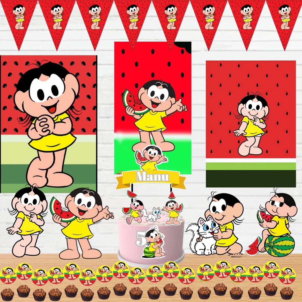 Kit festa Aniversário Magali - Turma da Mônica Magali decoração ...