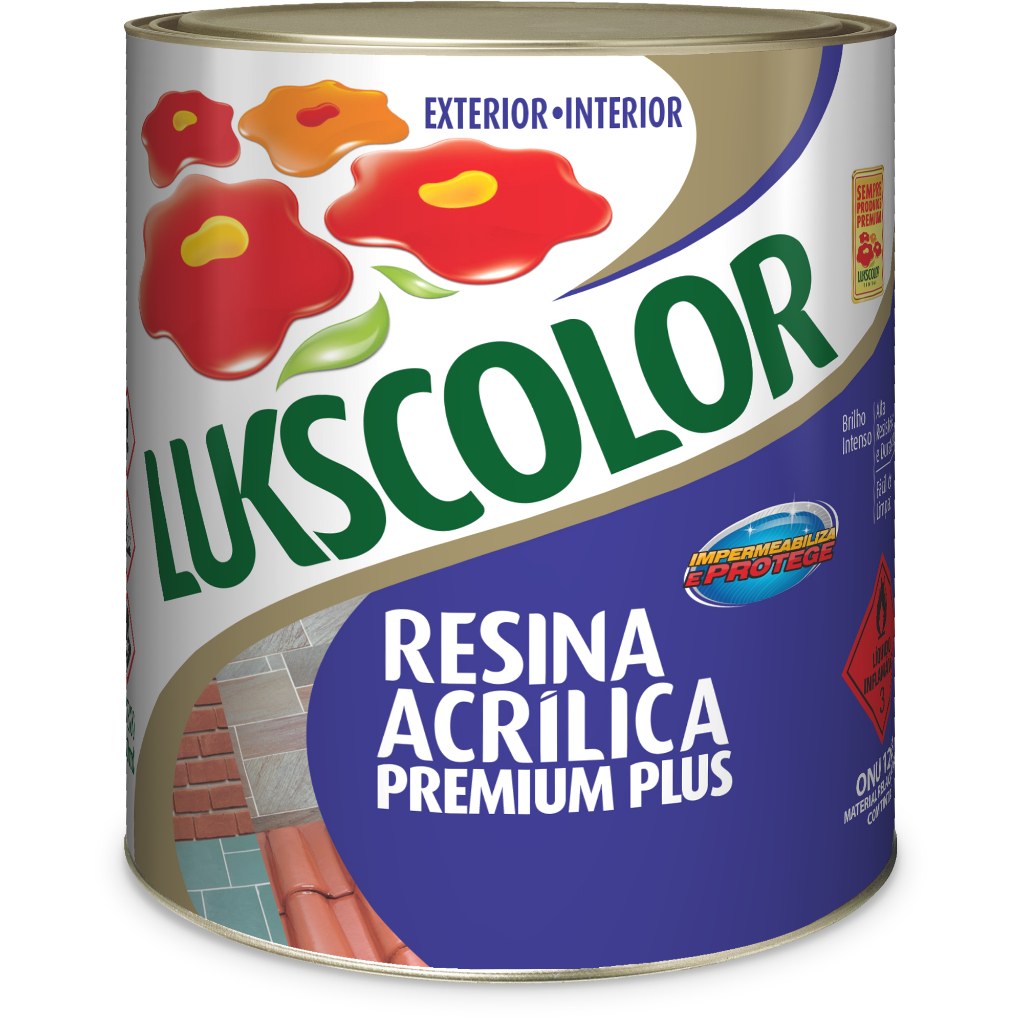Resina Acrílica Lukscolor Premium Plus 900 ML Base Solv | Shopee Brasil