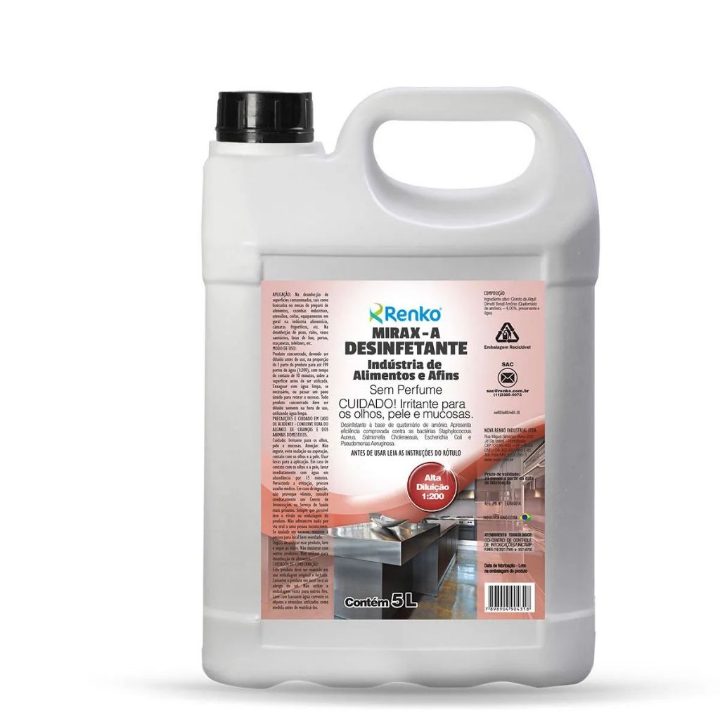 Mirax A Desinfetante Sem Perfume Pronto Uso 5L | Shopee Brasil