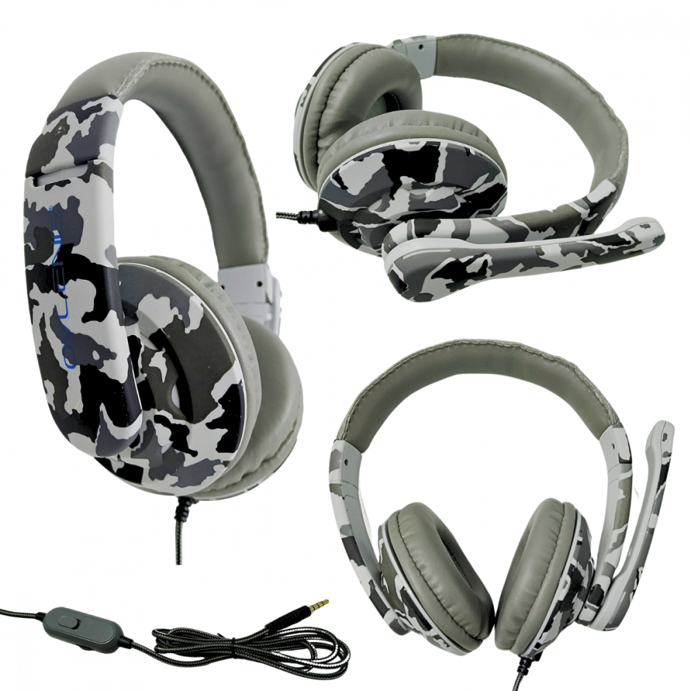 Fone De Ouvido Gamer Pro Headphone com Microfone P2 Camuflado Profissional Ovleng OV-PM2 ...