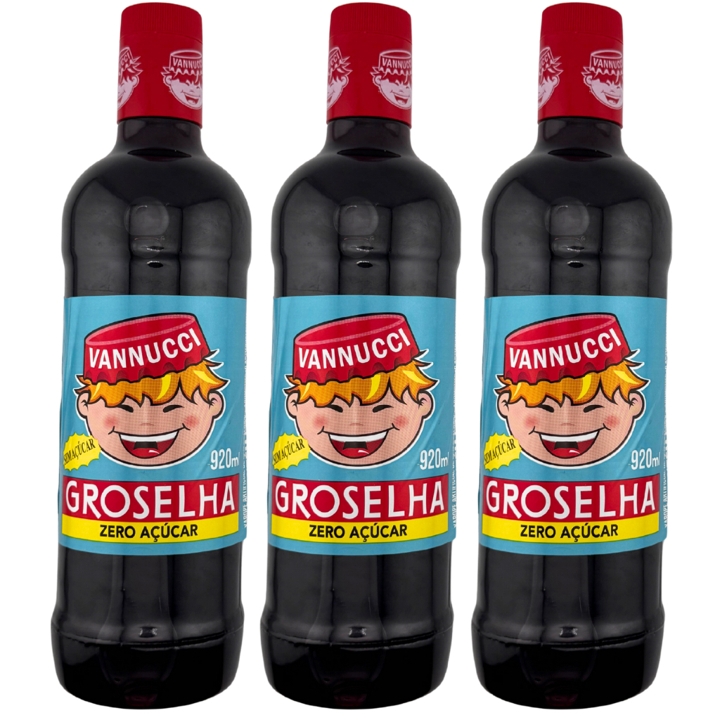 Kit 3 Groselha Vannucci Zero Açúcar 920ml Recomendado Para Diabéticos ...