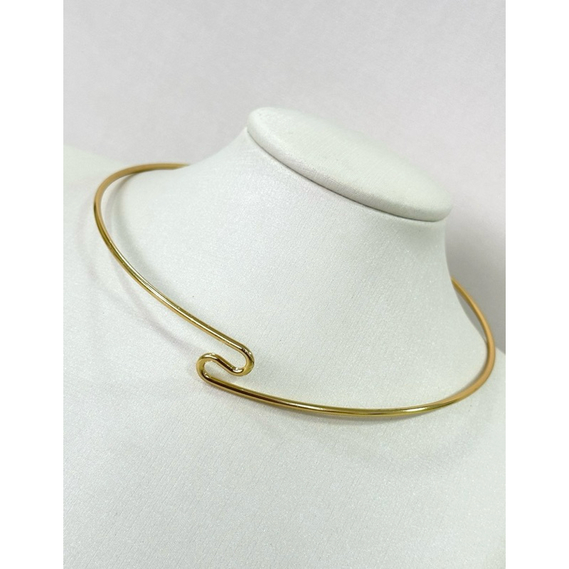 Colar Gargantilha Curve Fio Redondo Dourado | Shopee Brasil