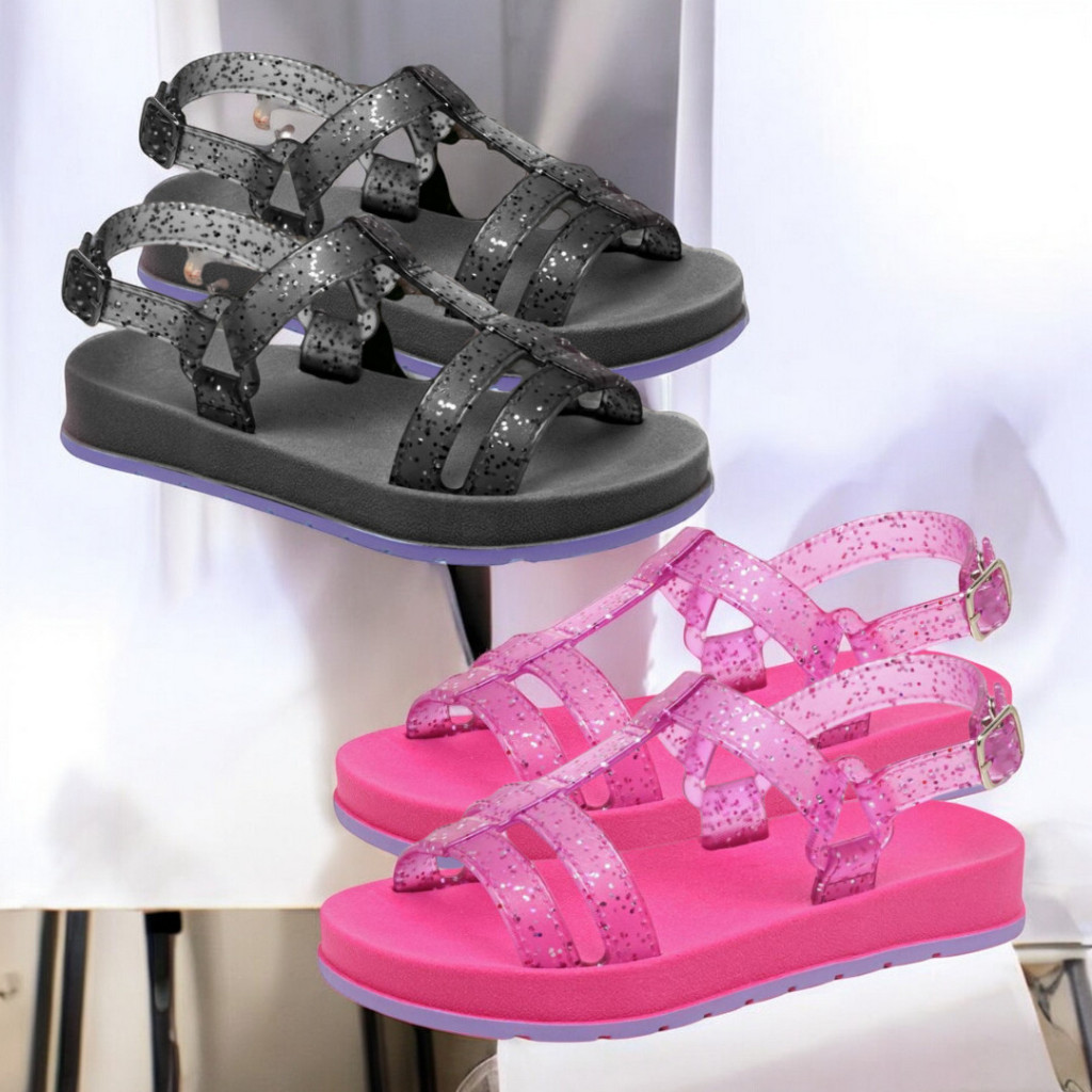 Sandália Brilho Modinha Bia Juvenil Para Menina Nas Cores Rosa Pink ...