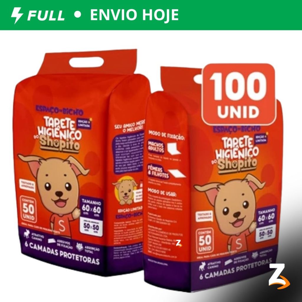 Tapete Higiênico Zopito Oficial 100 Unidades Envio Imediato Não Vaza ...