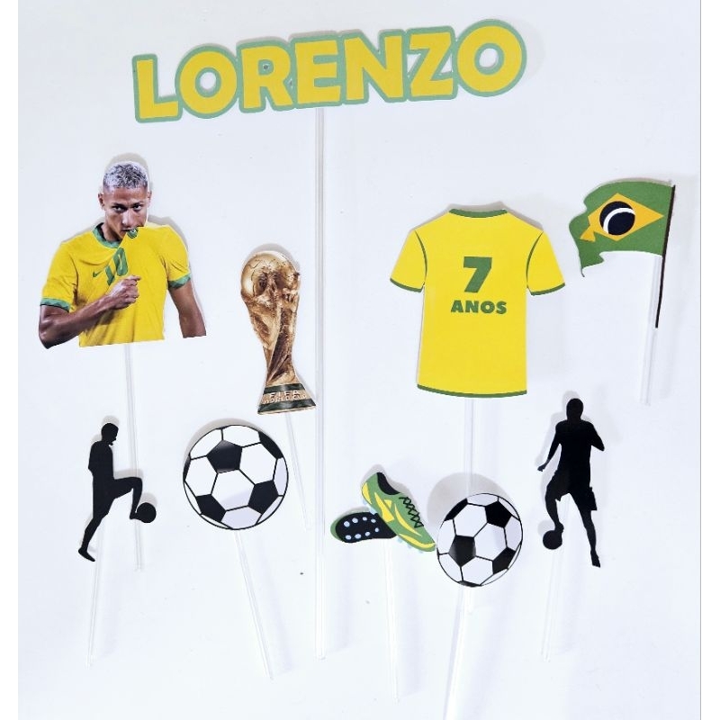 Topo/Topper de bolo Futebol Brasil. | Shopee Brasil