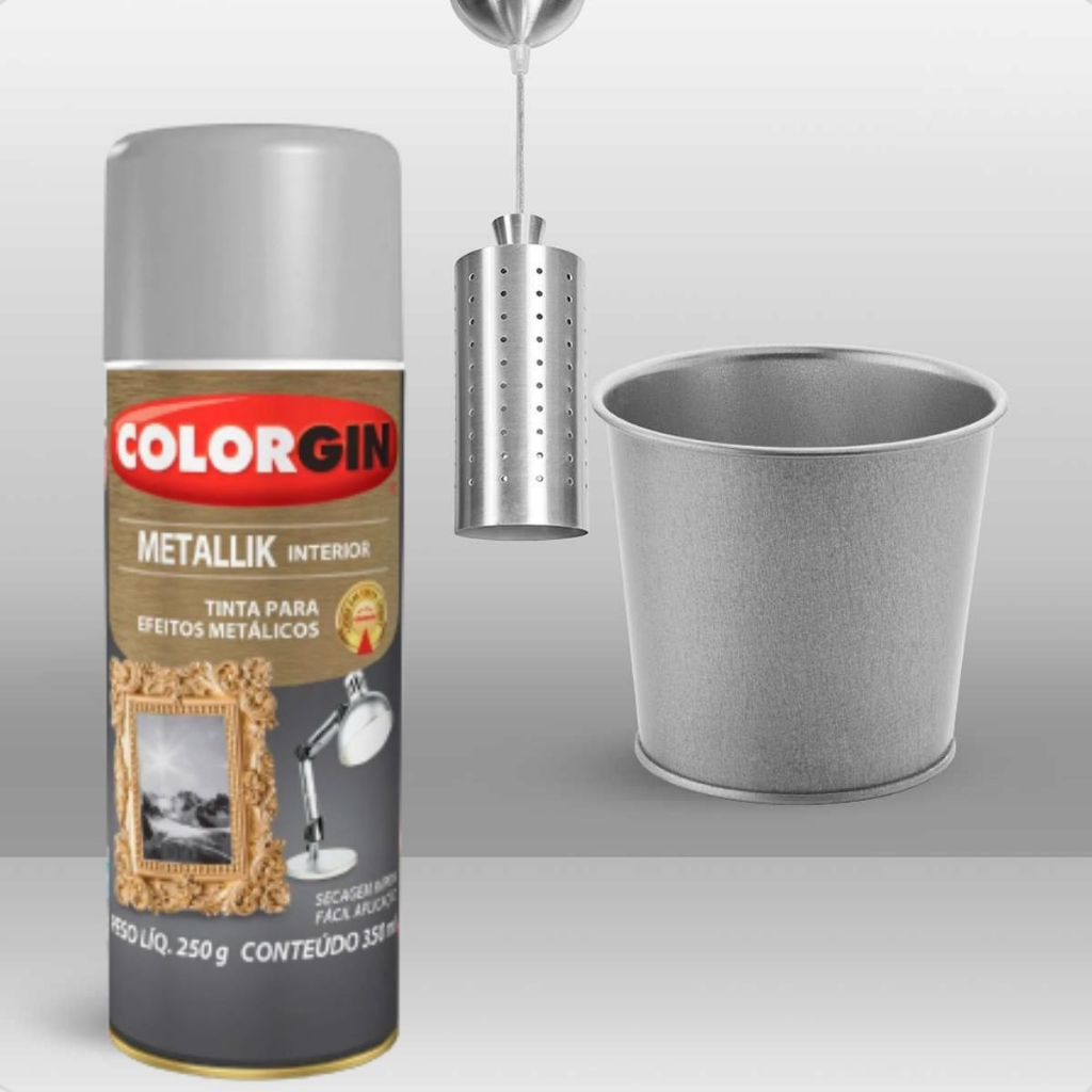Tinta Spray Metallik Colorgin Efeito Metalizado Cor Prata | Shopee Brasil