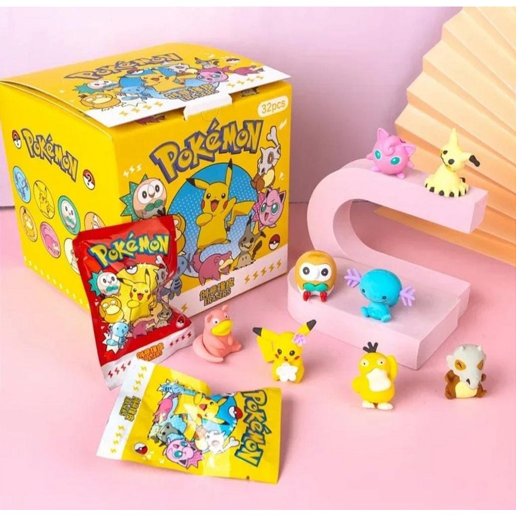 Borracha Surpresa Pokemon Colecionável Papelaria Fofa Divertida - 8 ...