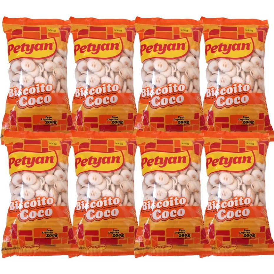 Kit com 8 Biscoitos Coco Pocazoi Petyan Da Bahia Coquinho 200g | Shopee ...
