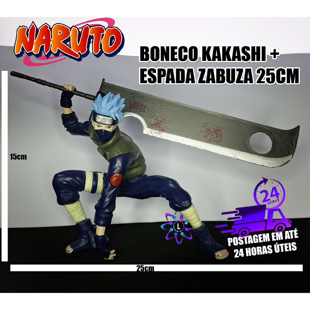 Boneco Naruto Kakashi com Espada de Zabuza | Espada de 25cm - Action ...