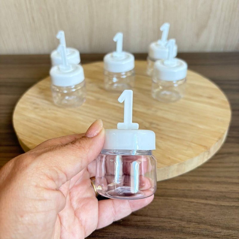 POTINHO NÚMERO 1 TRANSPARENTE COM BRANCO PACOTE COM 6 UNIDADES | Shopee ...