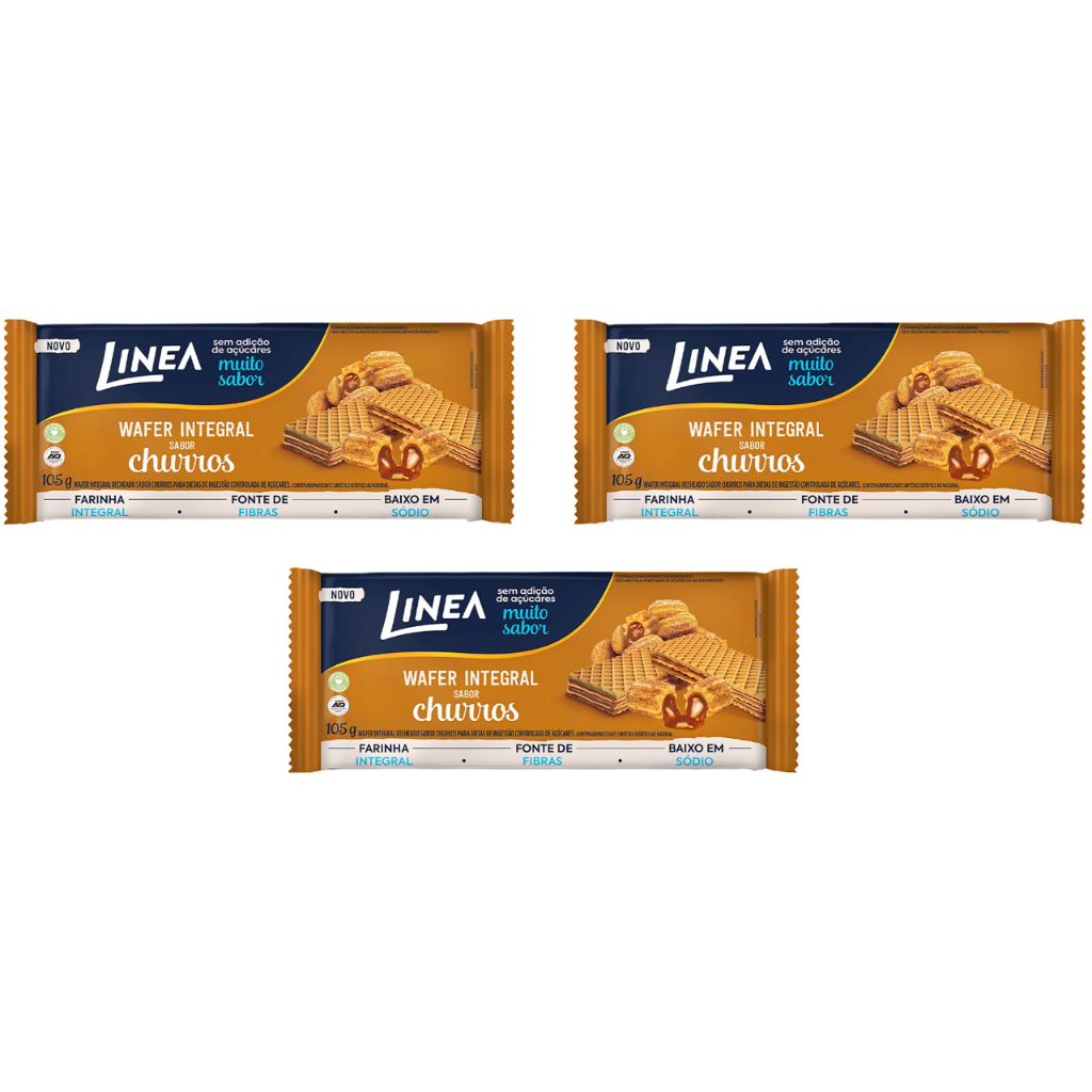 LINEA BISCOITO WAFER CHURROS 3X90G | Shopee Brasil