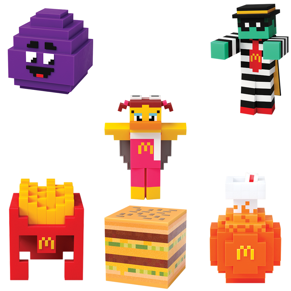 Coleção Completa Minecraft 6 Bonecos Com Skin Combo Adulto Mc Donalds ...