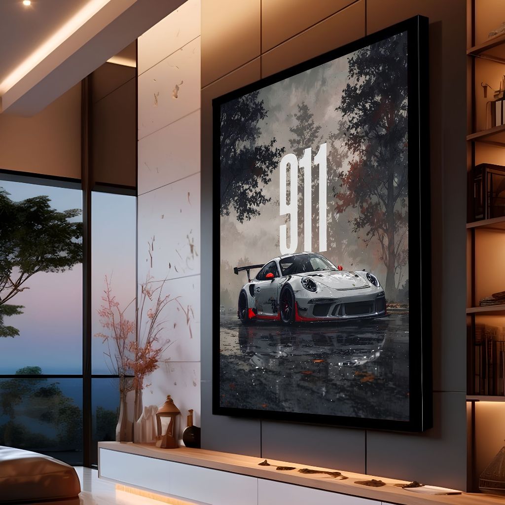 Quadro Decorativo 70x90 Carro Esportivo Porshe GT 911 Hall De Luxo MDF ...