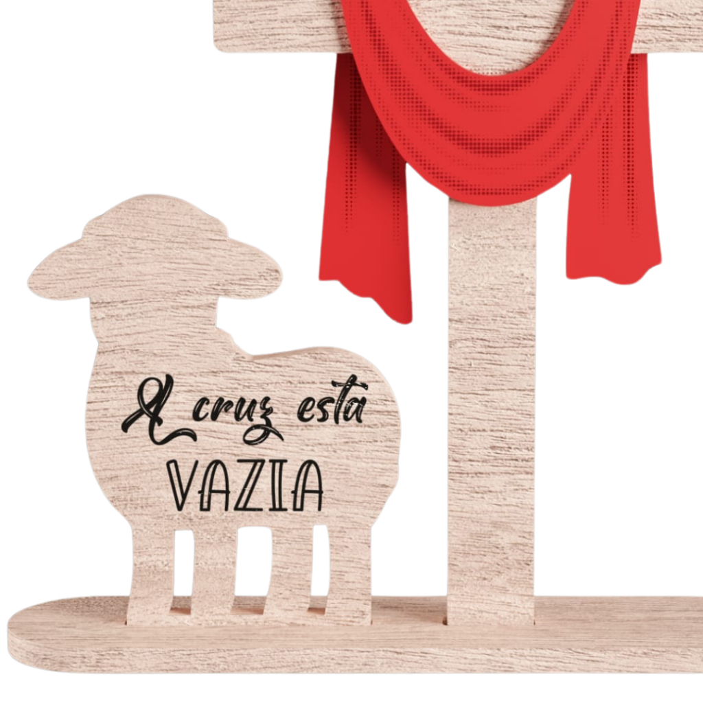 Enfeite De Mesa Páscoa Cristã Cordeiro Jesus A Cruz Está Vazia 20 ...