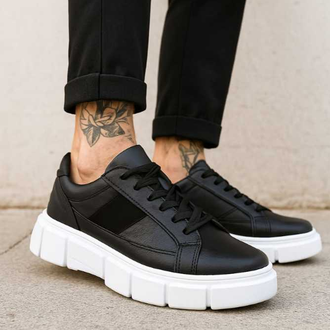 Tênis Masculino Casual Sola Alta Tratorada Estilo Leve Moderno Urbano ...