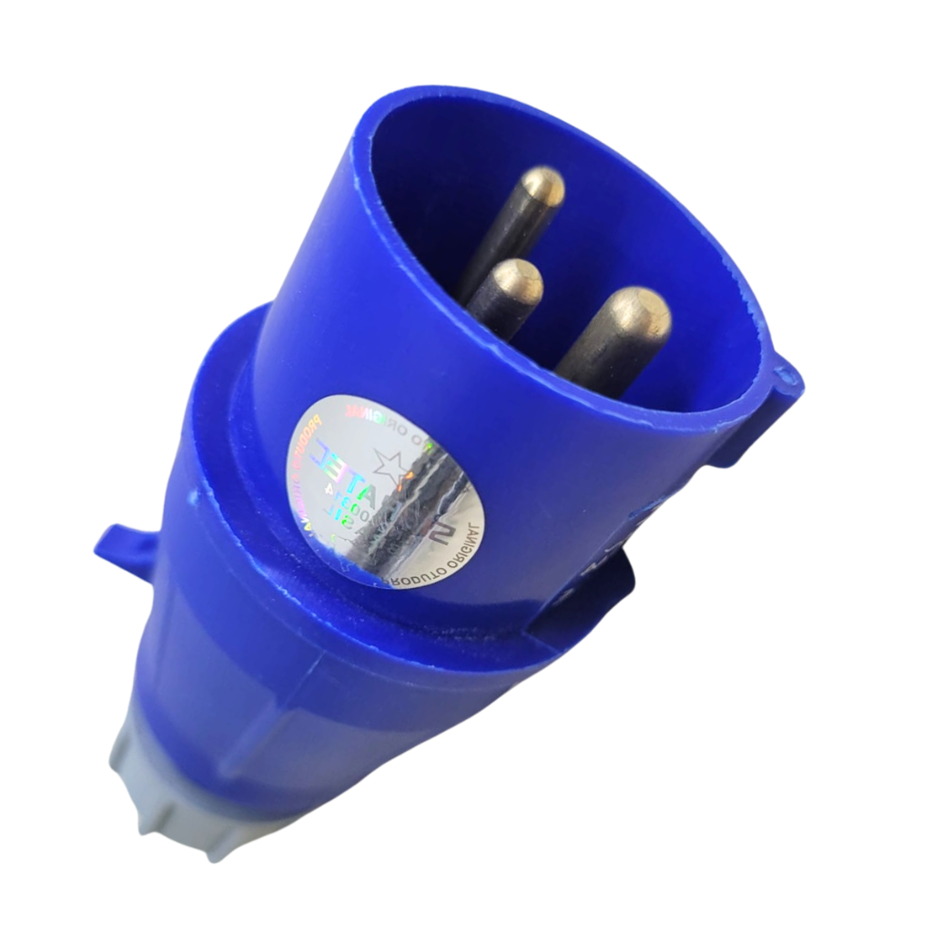 Plugue Industrial 16a 2p+t 6h 220vac Azul Ip44 Macho Sibratec | Shopee ...