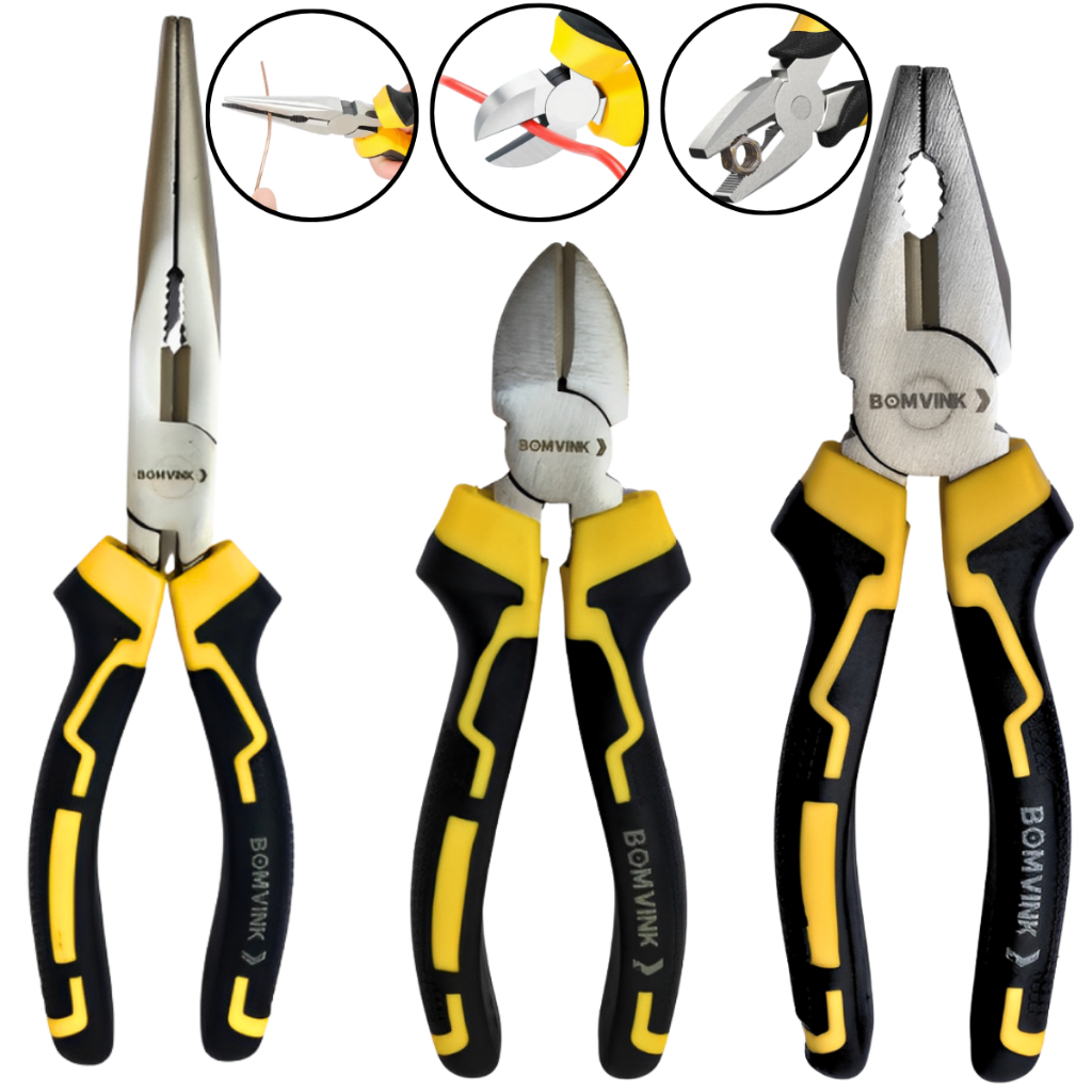 Alicate de Corte Universal de Bico Meia Cana Reto 8 polegadas profissional Eletricista | Shopee ...