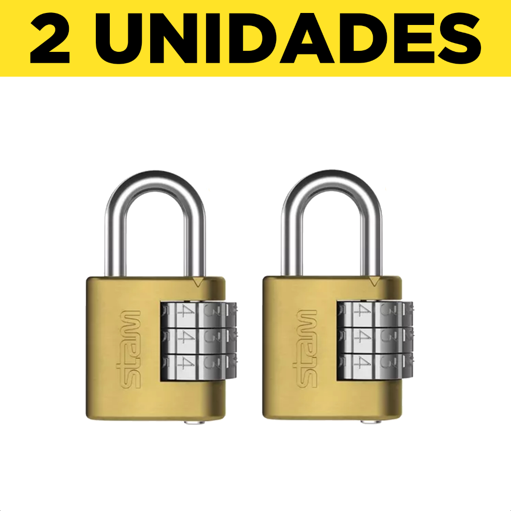 Kit 2 Cadeados com Segredo 25mm Senha Numéros Ideal para Mala, Mochila ...