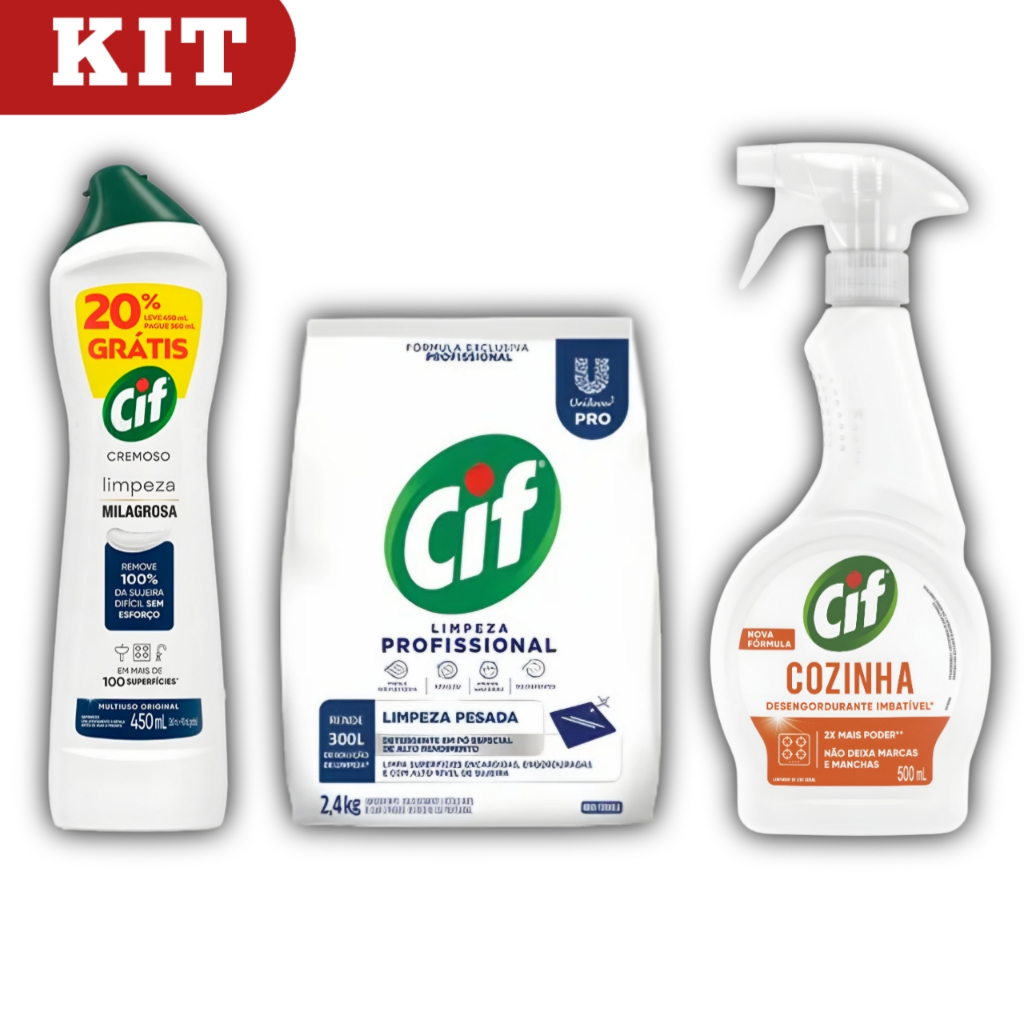 Kit Cif Limpeza Pesada – Brilho e Higiene para Sua Casa! | Shopee Brasil