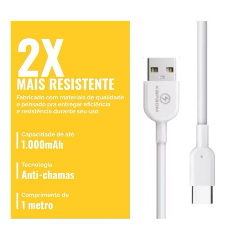 3 cabos tipos C, Cabo type c reforçado kapbom, cabo de entrada tipo C ...