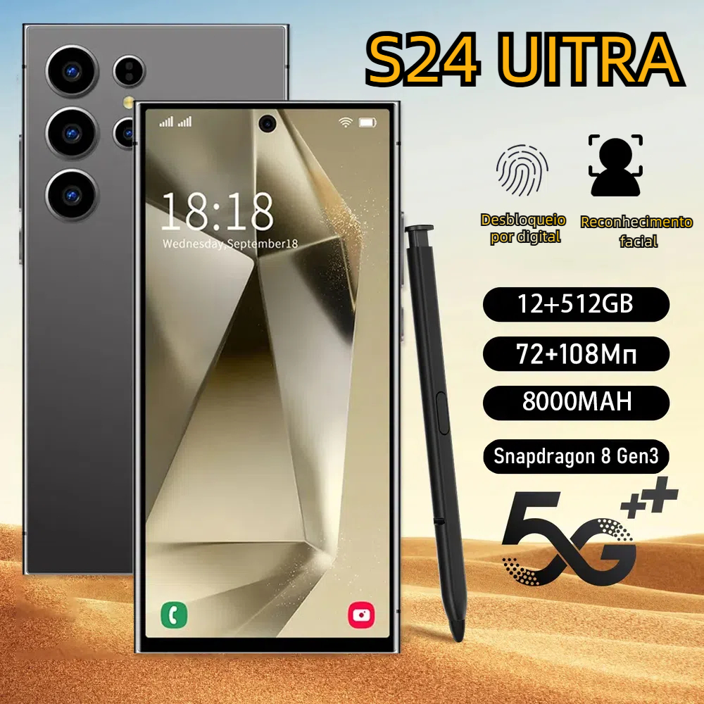 BML Galaxy S24 Ultra Celular Smartphone 5G LTE Wi-Fi 12GB/512GB RAM (+4 dinâmica)- Android 14 7. ...
