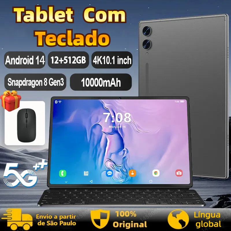 BML Tablet A9 5G Wifi 12GB RAM +512GB armazenamento PARA teclado e ...