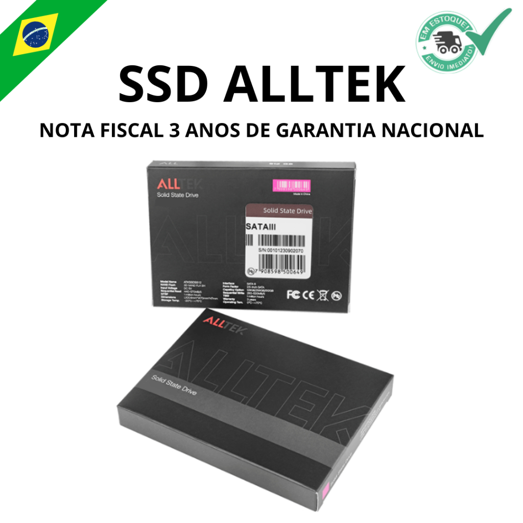 SSD ALLTEK / 1TB / 512GB / 256GB / 128GB / SATA III 2.5 COM 3 ANOS DE GARANTIA | Shopee Brasil