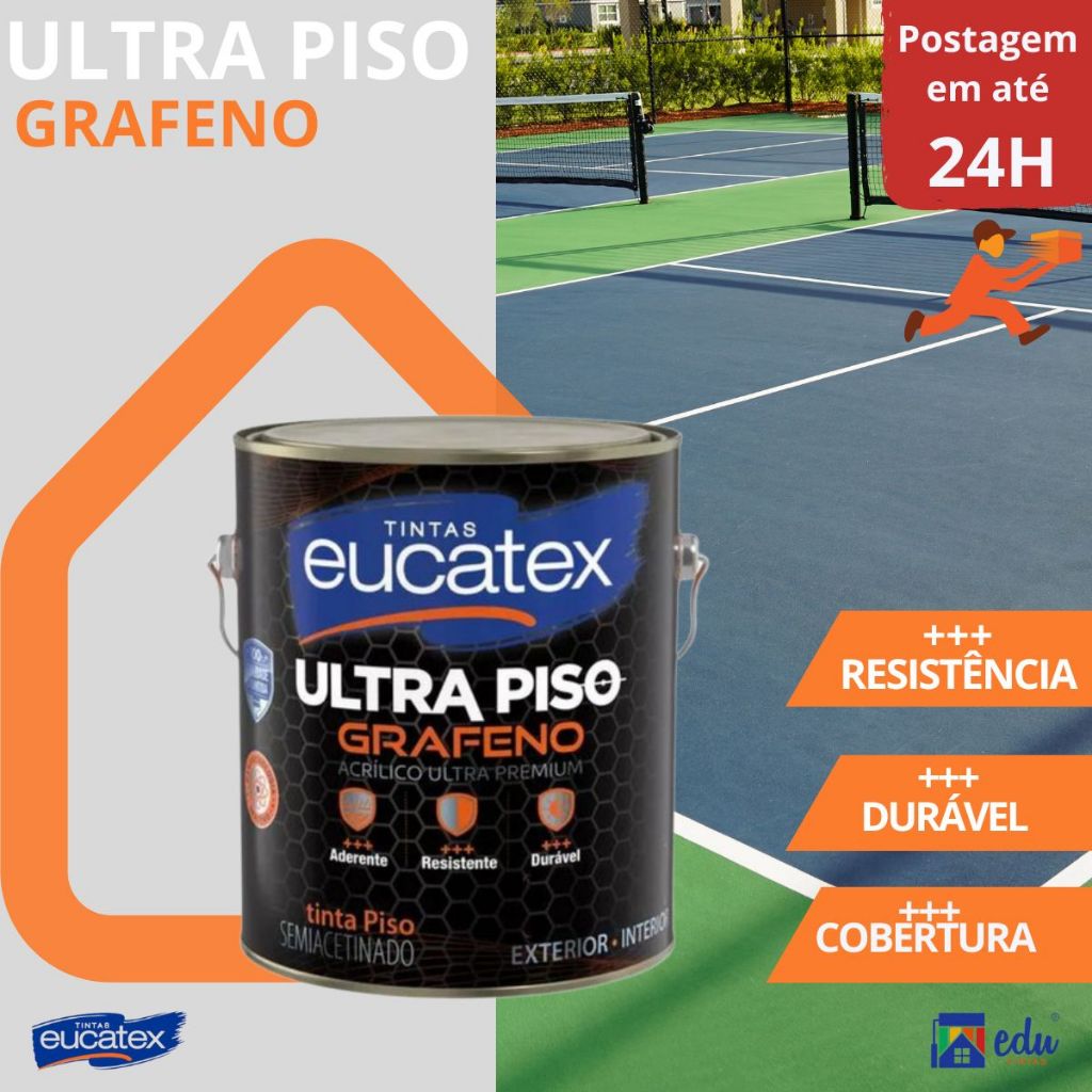 Tinta Ultra Piso Grafeno Acrílico Ultra Premium Semiacetinado 3,6 Lts ...