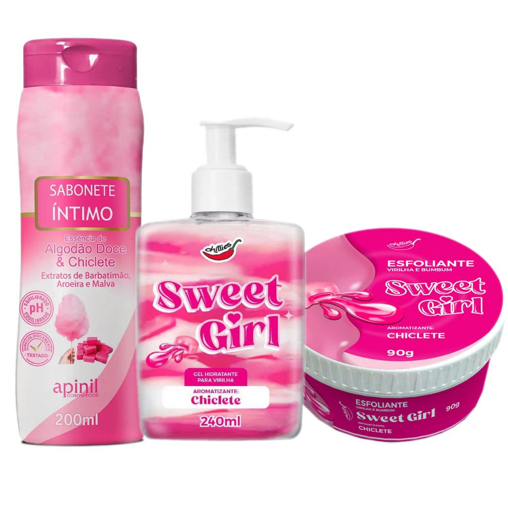 Gel SWEET GIRL Aromatizante Para Virilha Beijável + Sabonete Líquido ...