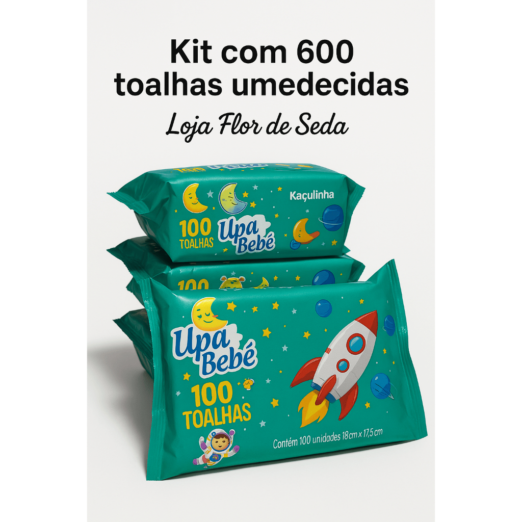 Kit Com 600 Toalha Lenço Umedecido/6 Pacotes- Upa Bebê Promoção ...