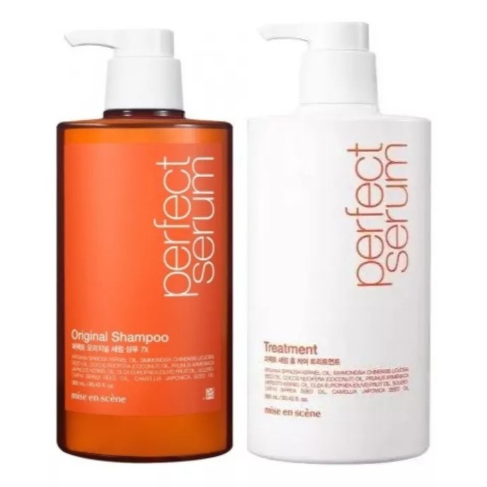 Mise en Scène Perfect Sérum Shampoo 900ml + Tratamento Coreano 900ml ...