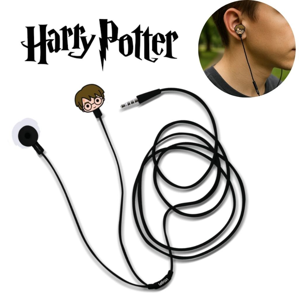 FONE DE OUVIDO HARRY POTTER INTRA AURICULAR COM FIO E MICROFONE LETRON ...