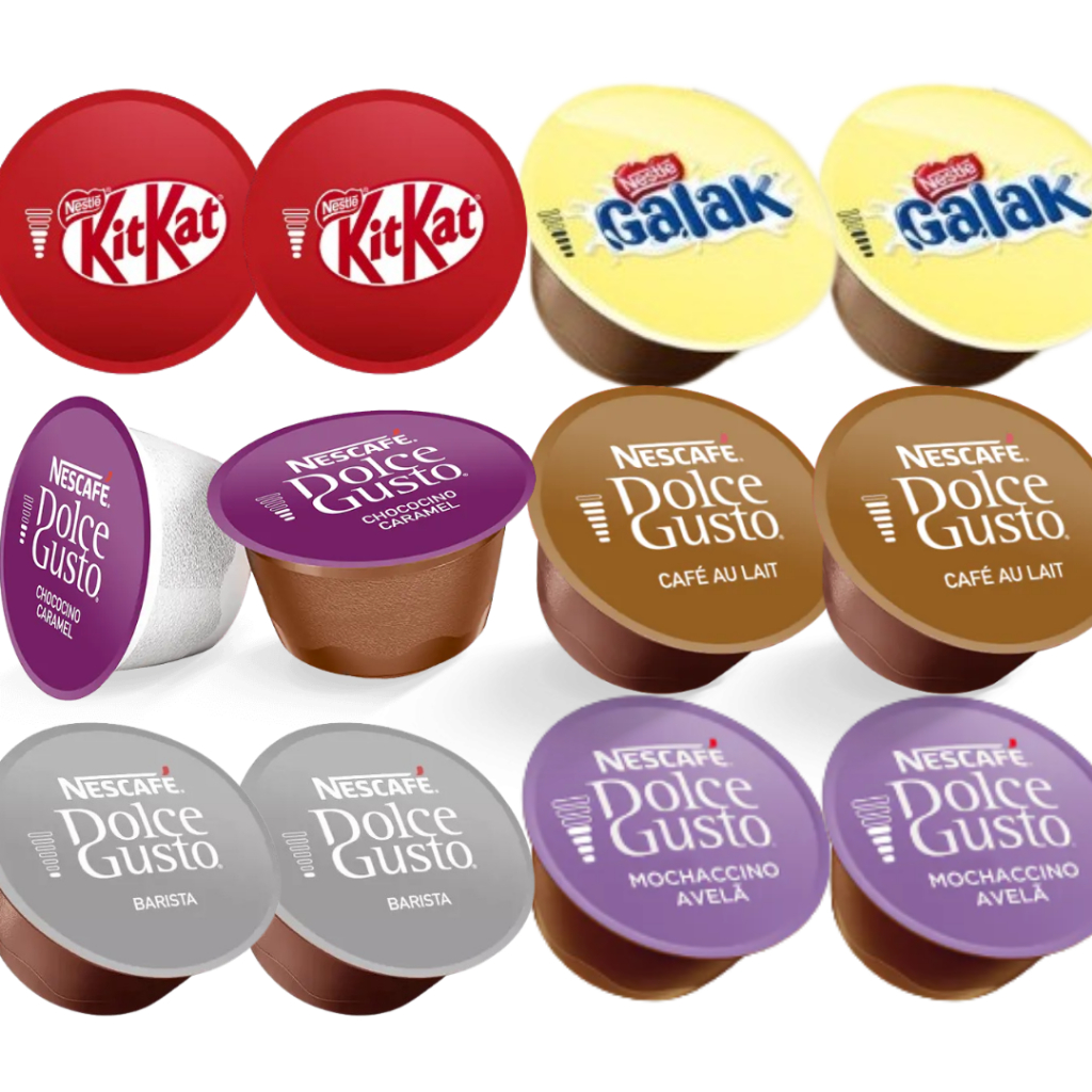 Kit Cápsulas Dolce Gusto Kit Kat + Galak + Chococino + Mochaccino Avelã ...
