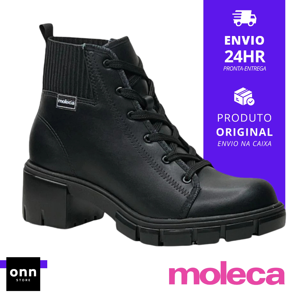 Bota Coturno Feminino Moleca Bota Casual Solado Tratorado | Shopee Brasil