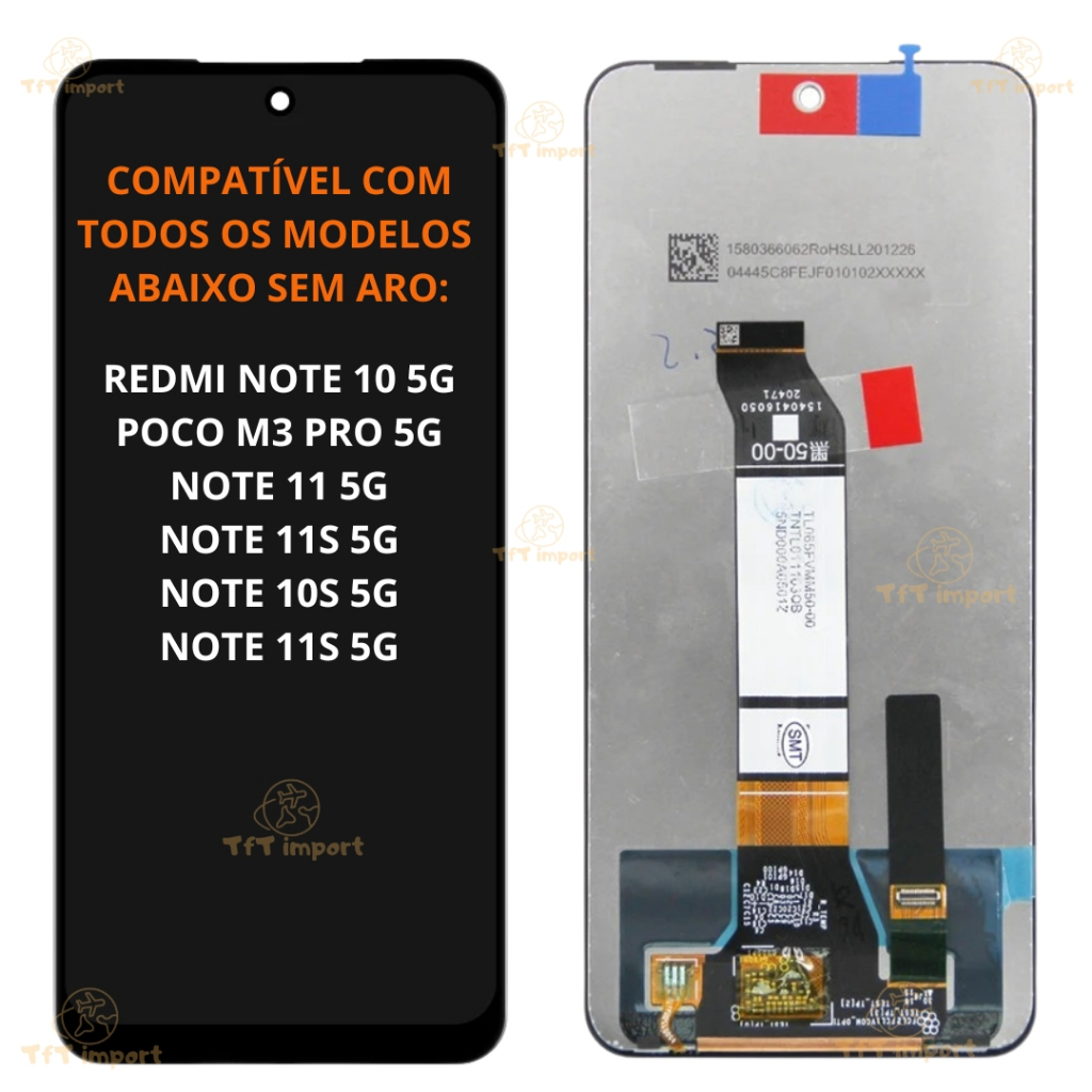Tela Frontal Display LCD Xiaomi Original Poco M3 Pro 5G / Note 10 5G Sem Aro e Com Aro | Shopee ...