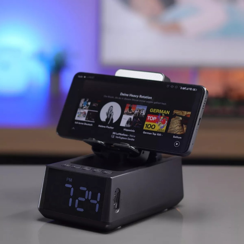 Caixa De Som Bluetooth 8w Relógio Digital E Suporte Celular D-G207 | Shopee Brasil