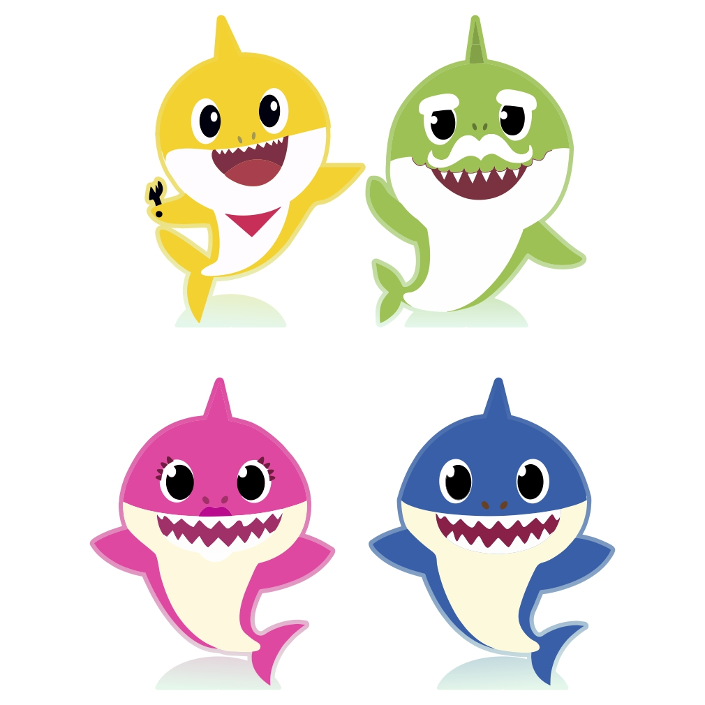 Kit Festa 4 Display de 30cm Totens para Decoração de Festa Baby Shark ...