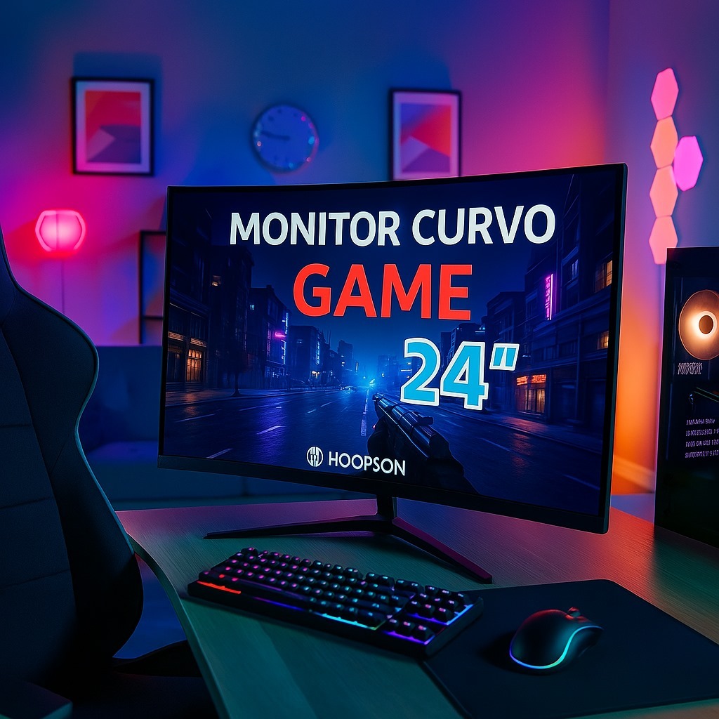 Monitor Gamer tela Curva 24" Led Marca Hoopson ORIGINAL HDMI + VGA ...