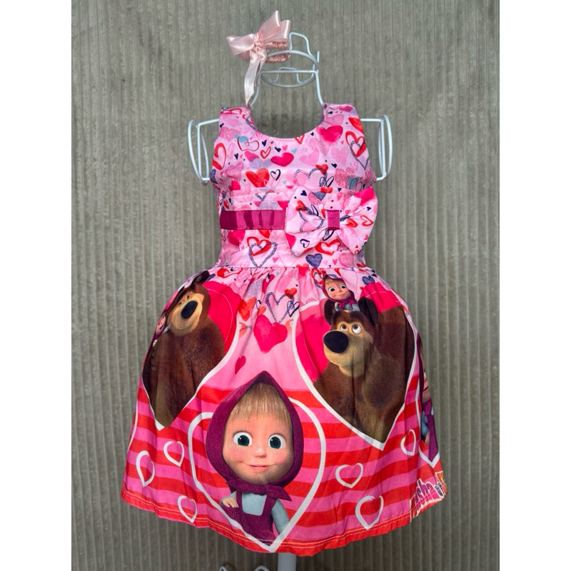 Vestido tema Marsha e o Urso! | Shopee Brasil
