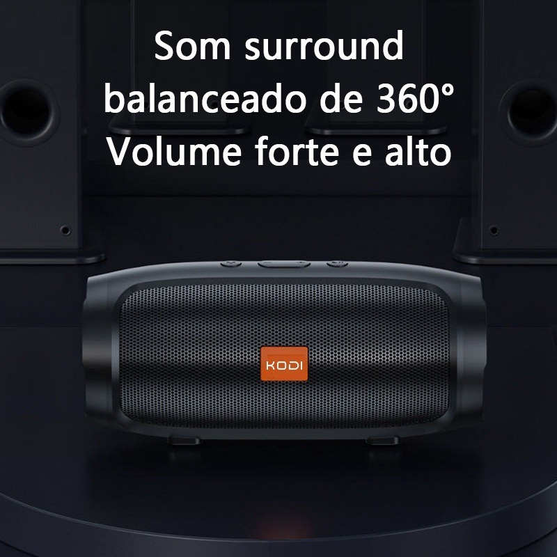 Coluna Bluetooth Portátil Som Potente, Ligação Sem Fios, Bateria de ...