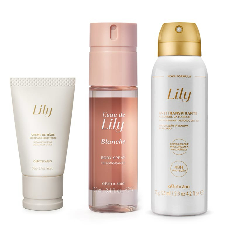 Kit Lily: Body Spray 100ml + Creme Para as Mãos 50g + Desodorante ...