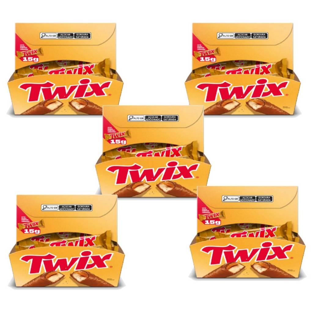 Kit 5 Chocolate Twix Original de 15g | Shopee Brasil