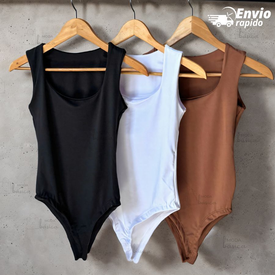Kit 3 Body Suplex Feminino Decote Quadrado Alça Larga Casual Liso ...