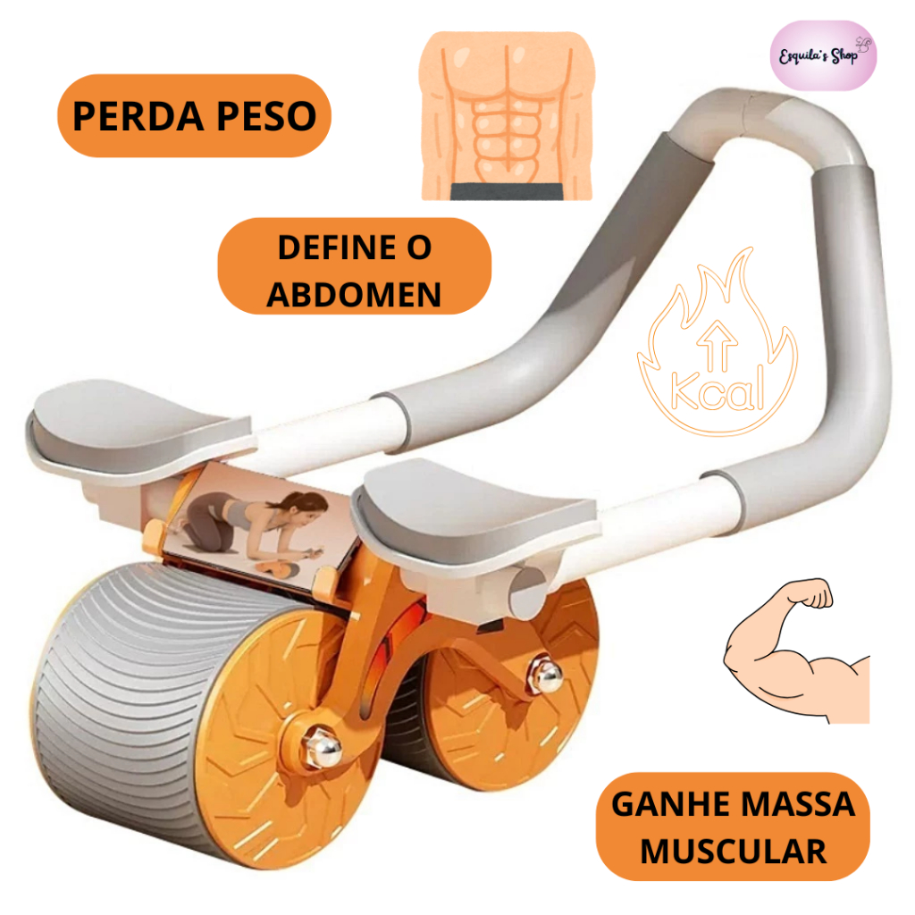 Rolo Roda Dupla Abdominal Apoio Para Cotovelos Sortido Massa Muscular ...