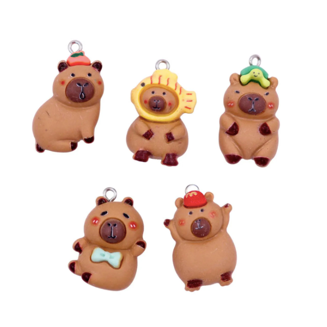 10 Unidades Pingente Capivara Capybara Resina Urso Brinco Parque ...