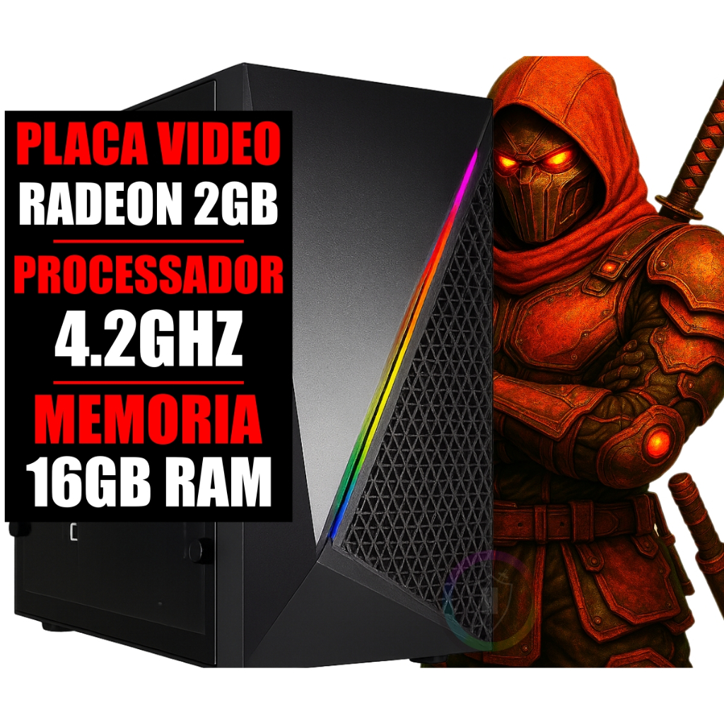 Pc Gamer Amd Cpu 4.2ghz / Placa Video Radeon 2gb / Ssd 480gb / 16g Ram ...