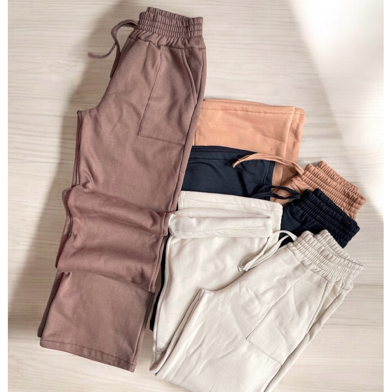 Calça de moletom feminina pelúciado moletom grosso | Shopee Brasil